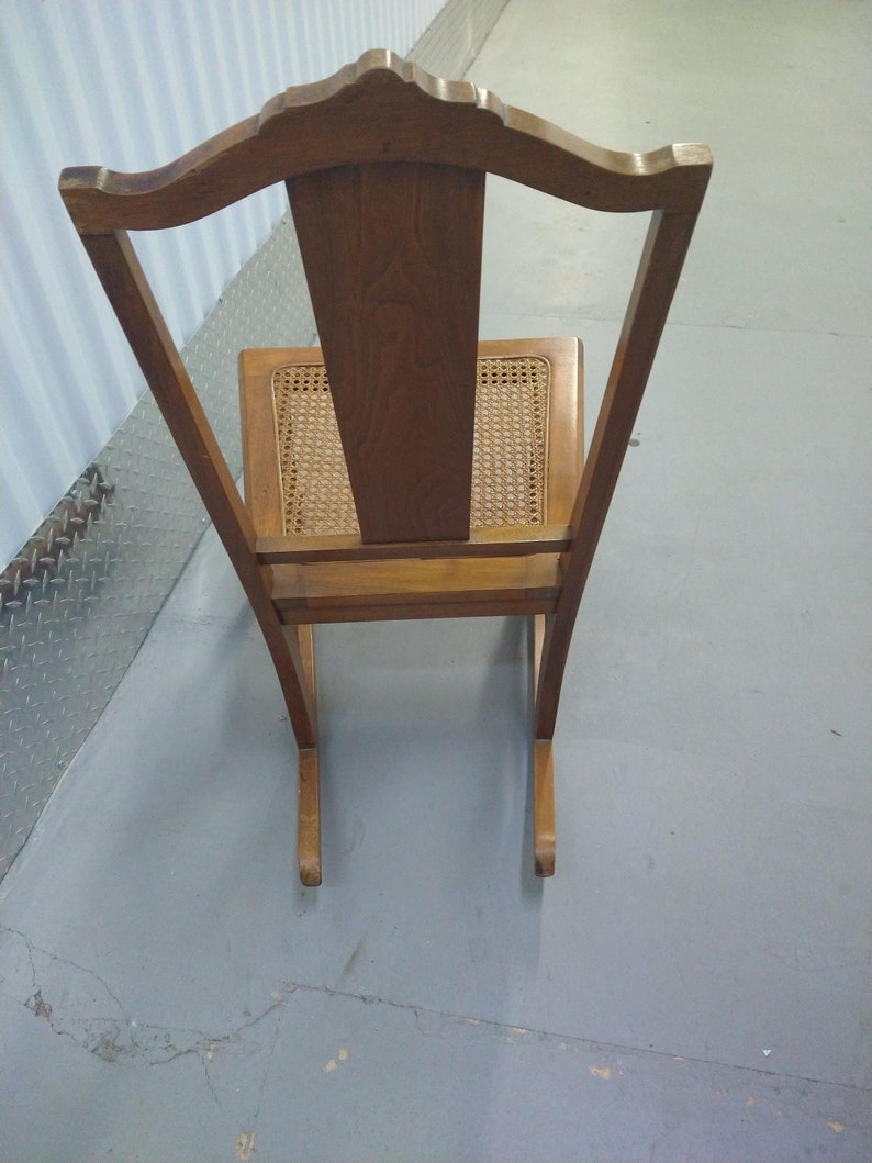 Vintage Wooden Rocking Chair, Small Size Rocking Chair Caning Seat - Etsy