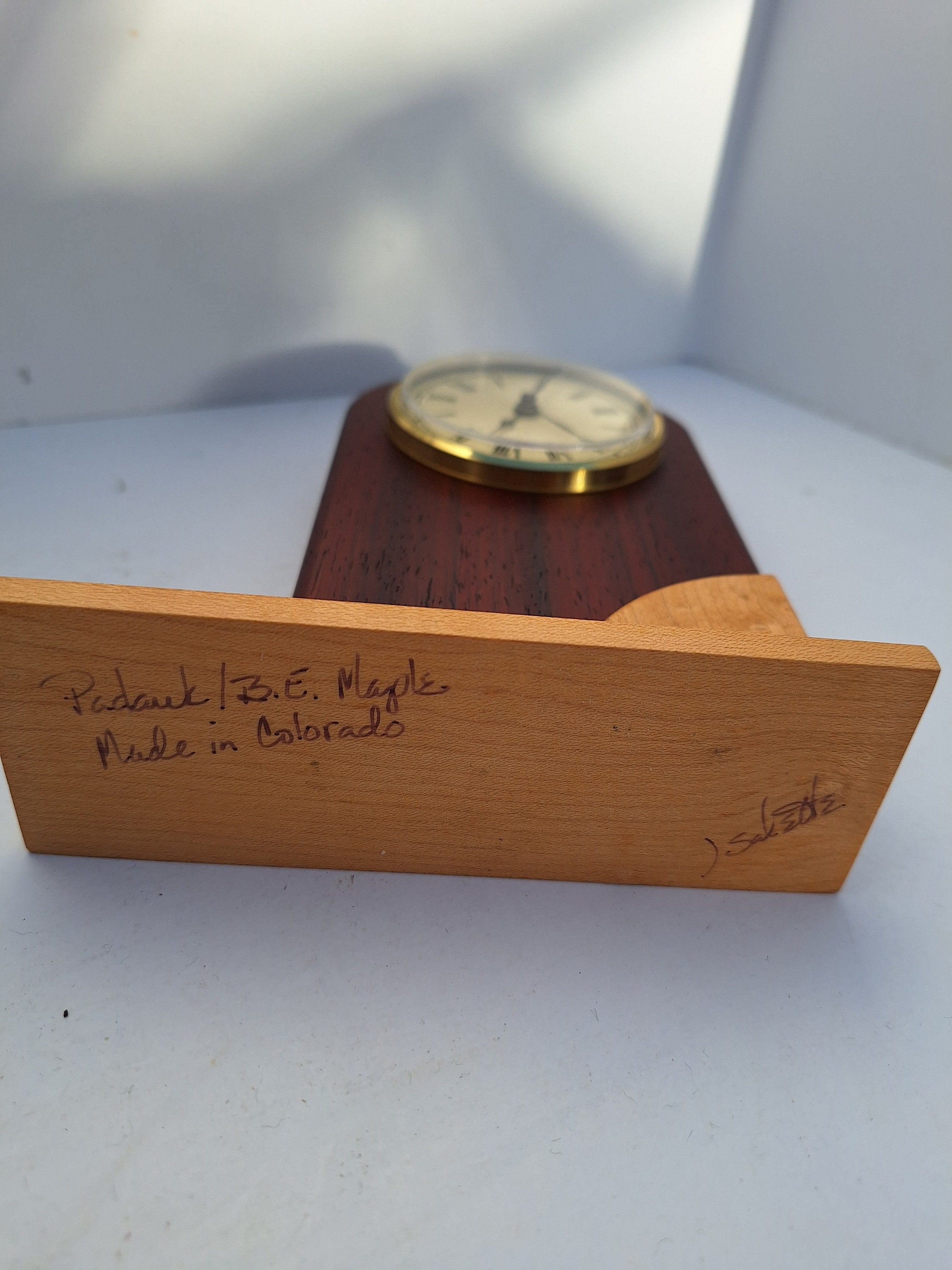 Padauk and Maple Signed Artsy Desk Clock - Etsy