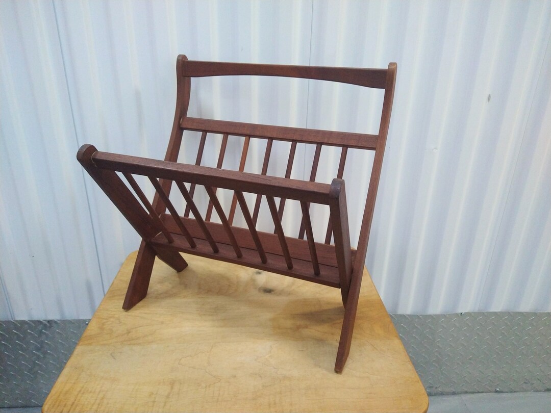 Mid Century Danish Teak Folding Magazine Rack - Etsy