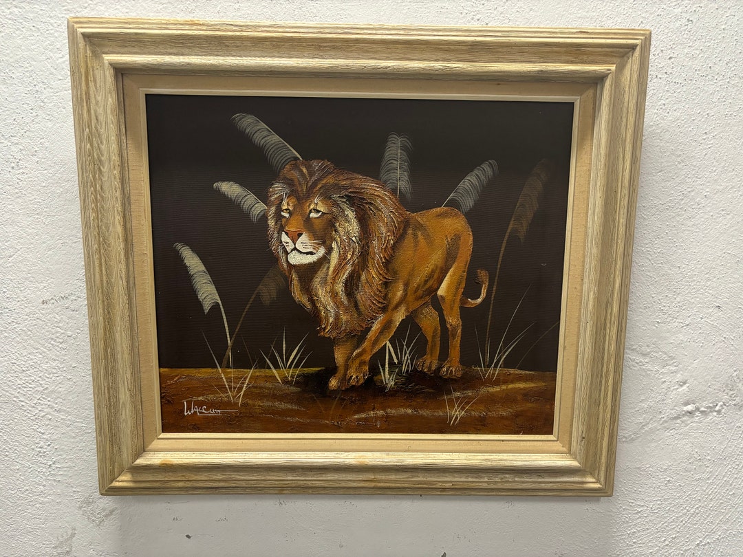 Vintage Mid Century Frank Walcutt Lion Oil Painting - Etsy