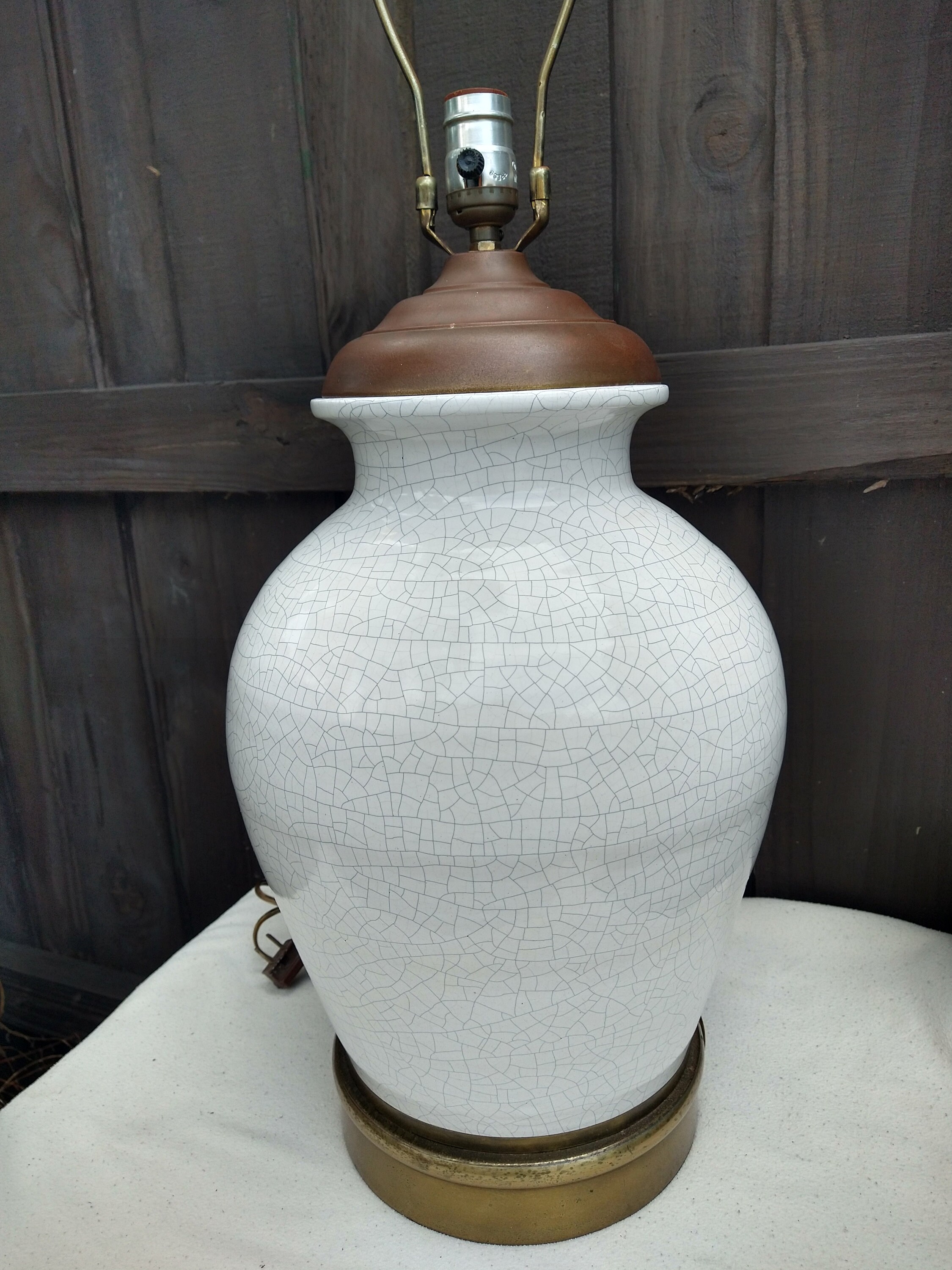 Vintage Large Ginger Jar Crackled Glazed Ceramic Table Lamp - Etsy