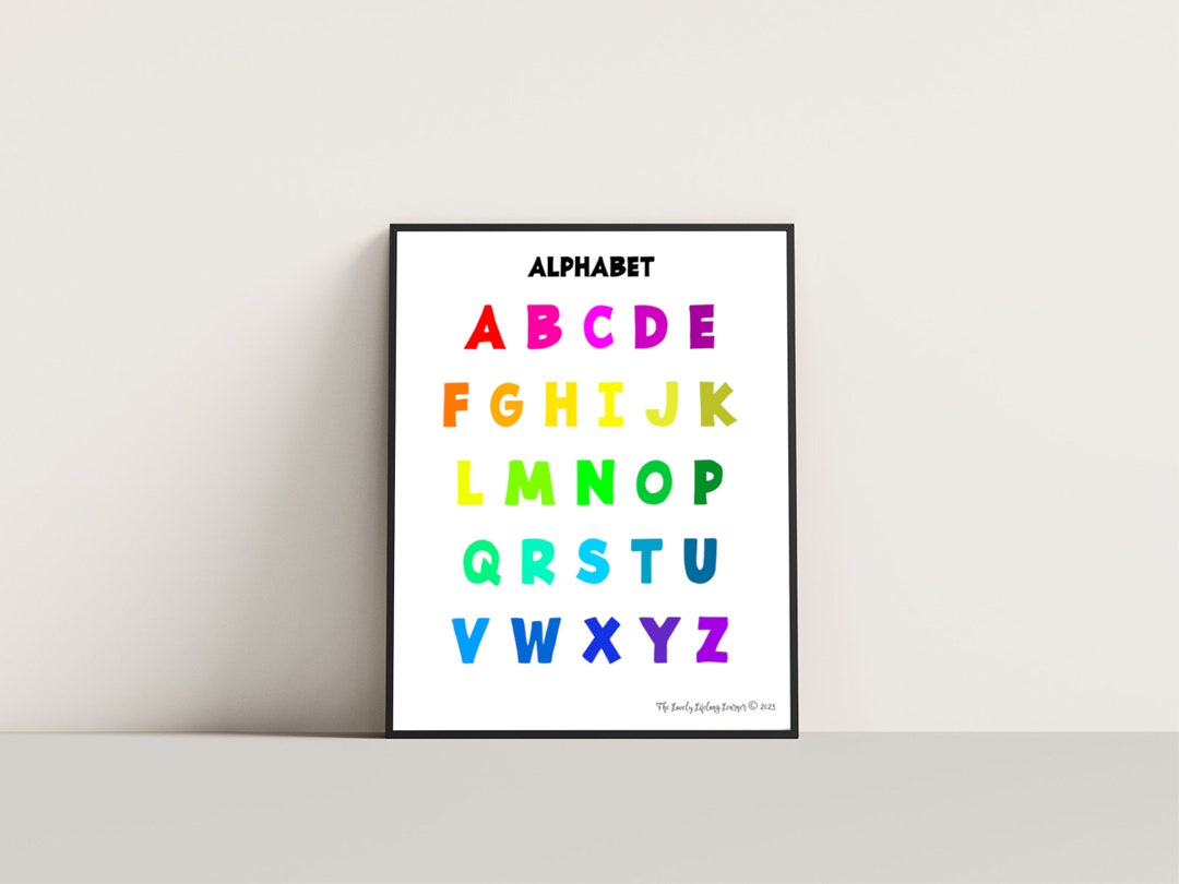 RAINBOW ALPHABET PRINTABLE Poster Educational Classroom Learning ...