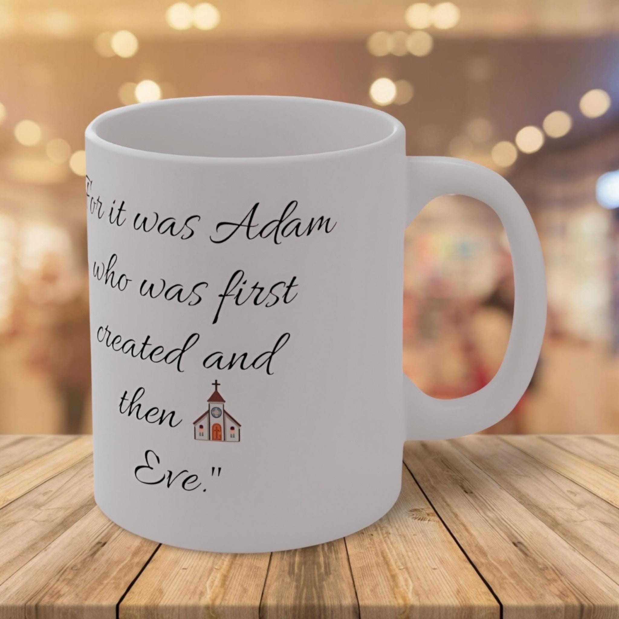 Adam and Eve Mug, Handcrafted Christian Pottery, Inspirational Morning ...