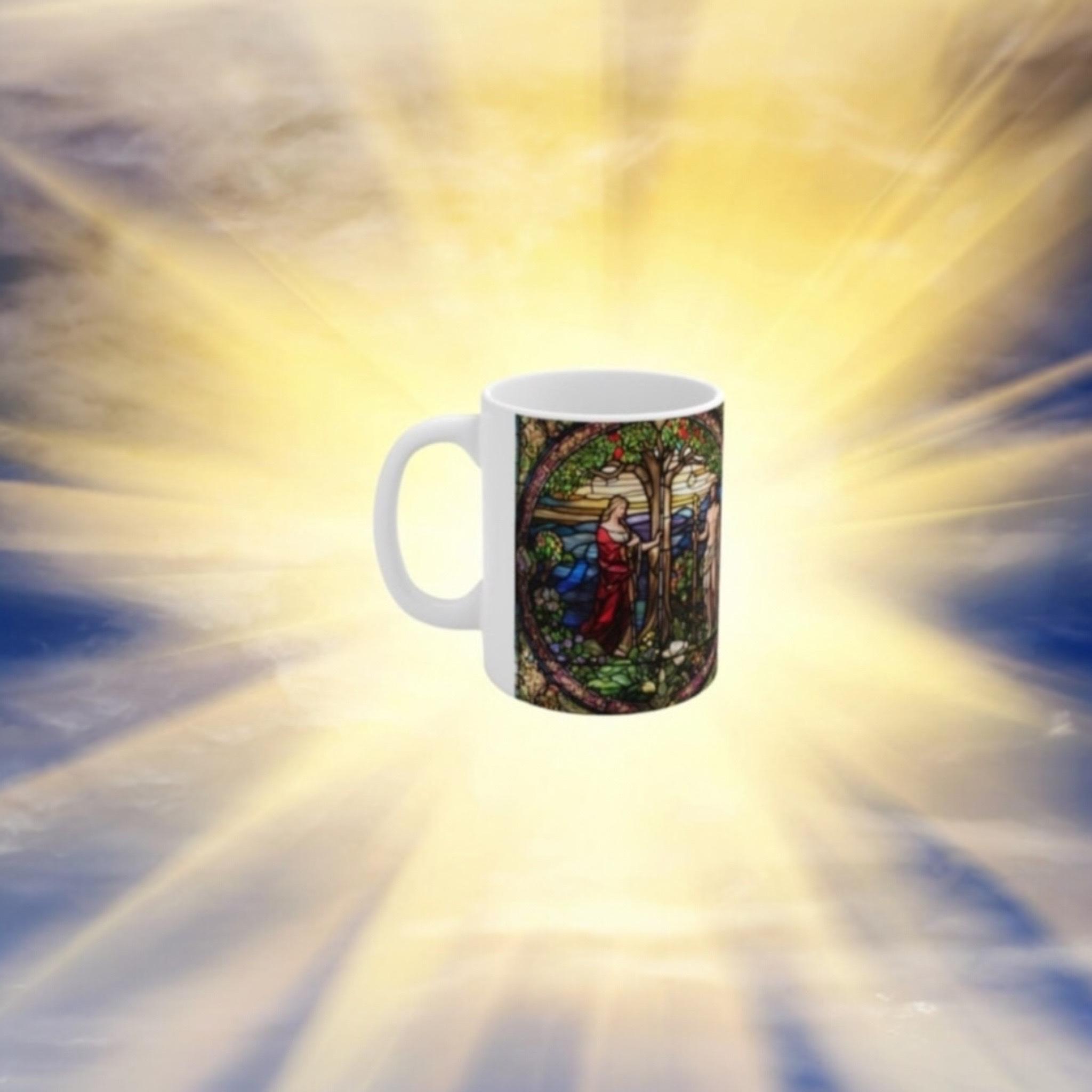 Adam and Eve Mug, Handcrafted Christian Pottery, Inspirational Morning ...