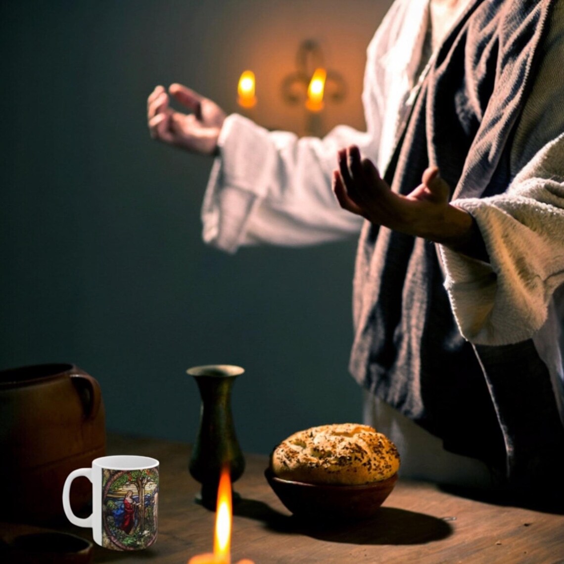 Adam and Eve Mug, Handcrafted Christian Pottery, Inspirational Morning ...