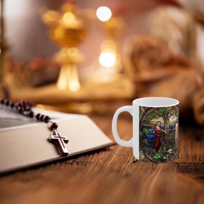 Adam and Eve Mug, Handcrafted Christian Pottery, Inspirational Morning ...