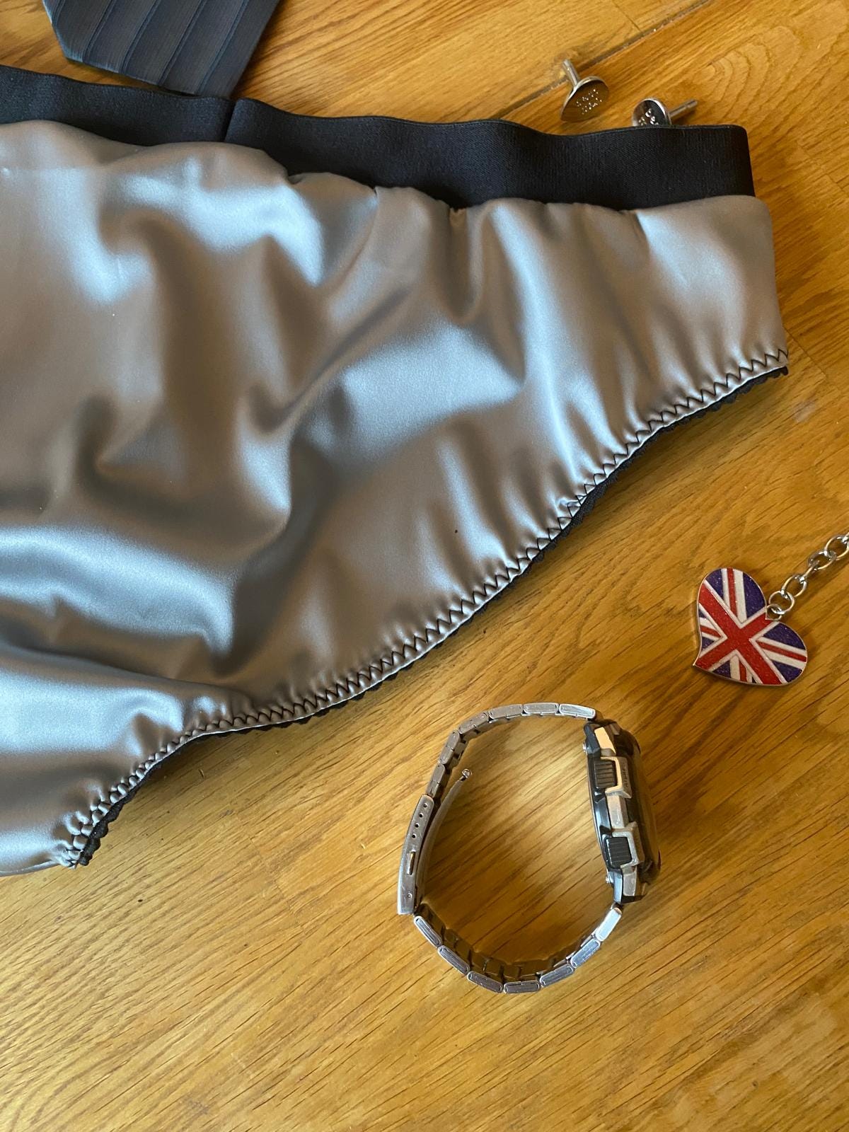 Satin Briefs for Men ~ Silver Satin Underwear With Front Pouch for Men ...