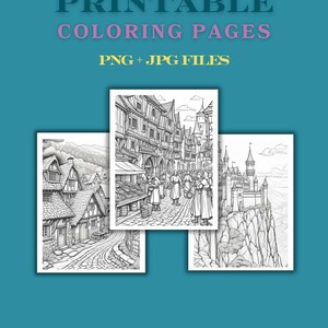 Printable Medieval Coloring Page, Digital Printable, Png and Jpg Files ...