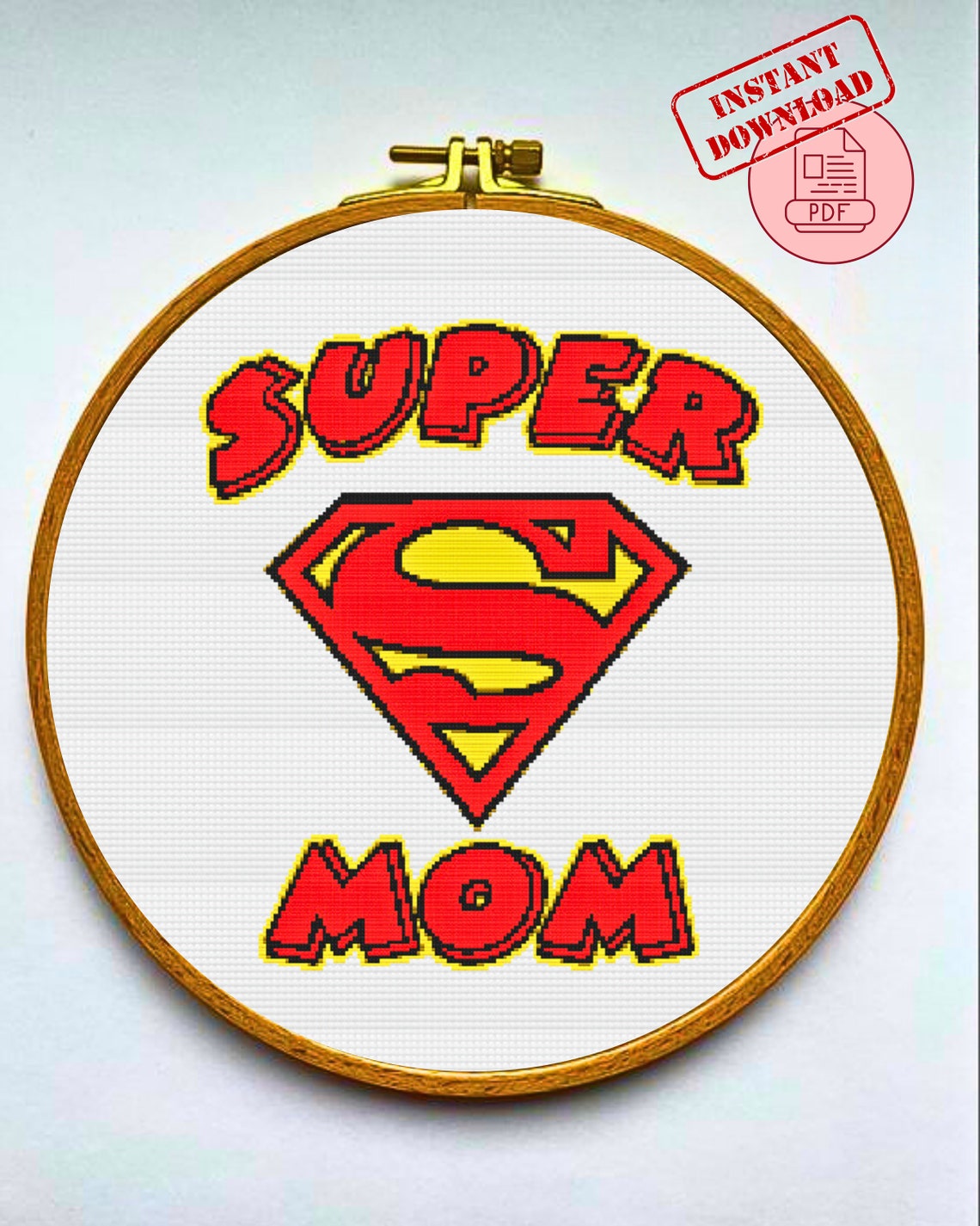Supermom Cross Stitch Pattern Pdf, Gift for Mother, Superhero Mom Diy ...