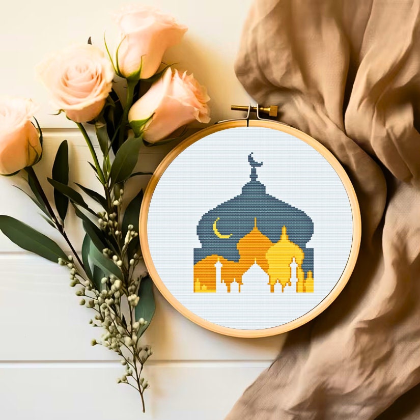 Islamic Mosque Crescent Cross Stitch Pattern, Islamic Gifts, Ramadan ...