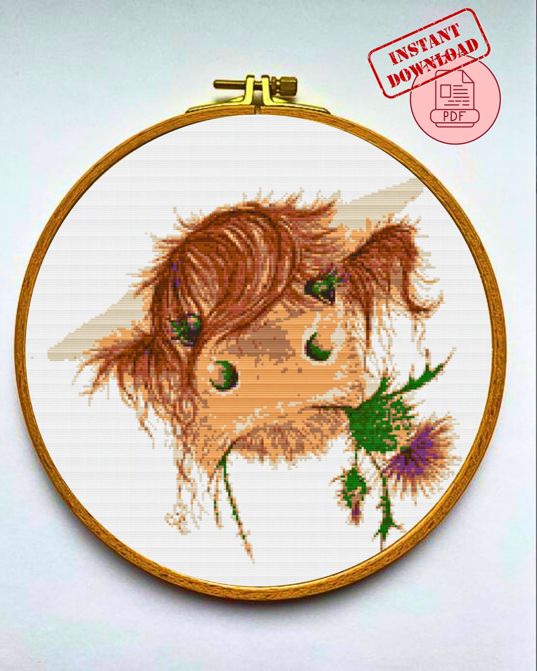 Highland Cow Cross Stitch Pattern - Farm Animal Cross Stitch Pattern ...