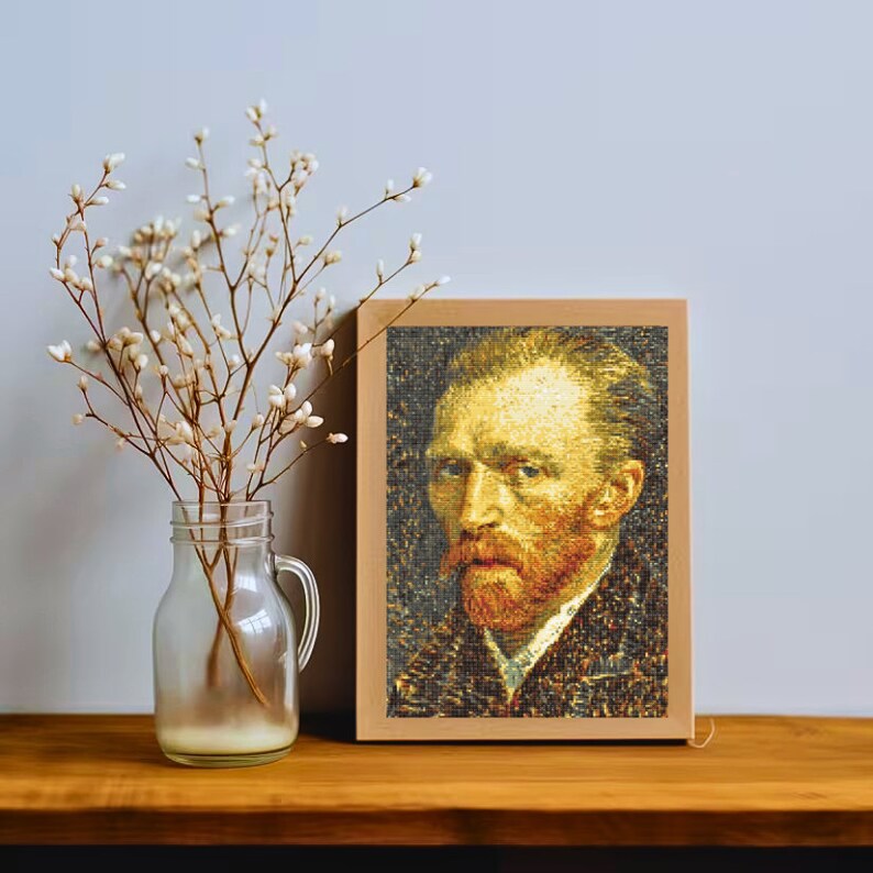 Vincent Van Gogh Portrait Cross Stitch Pattern, Van Gogh Stitch ...