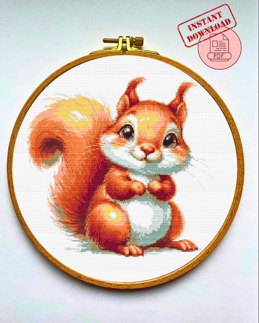 Squirrel Cross Stitch Pattern PDF, Animal Cross Stitch, Instant ...