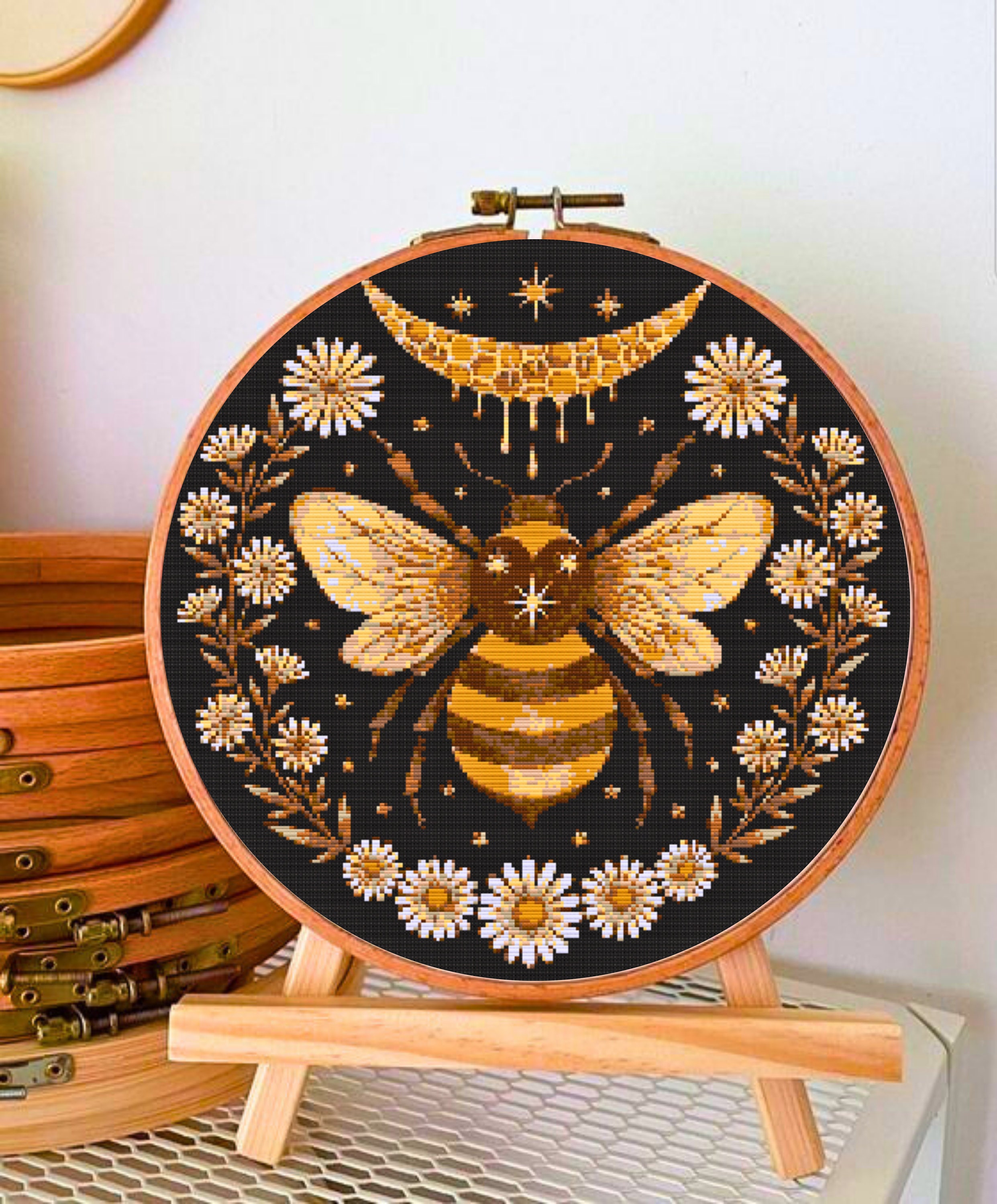 Bee Cross Stitch Pattern PDF, Insect Cross Stitch, Animals Crochet ...