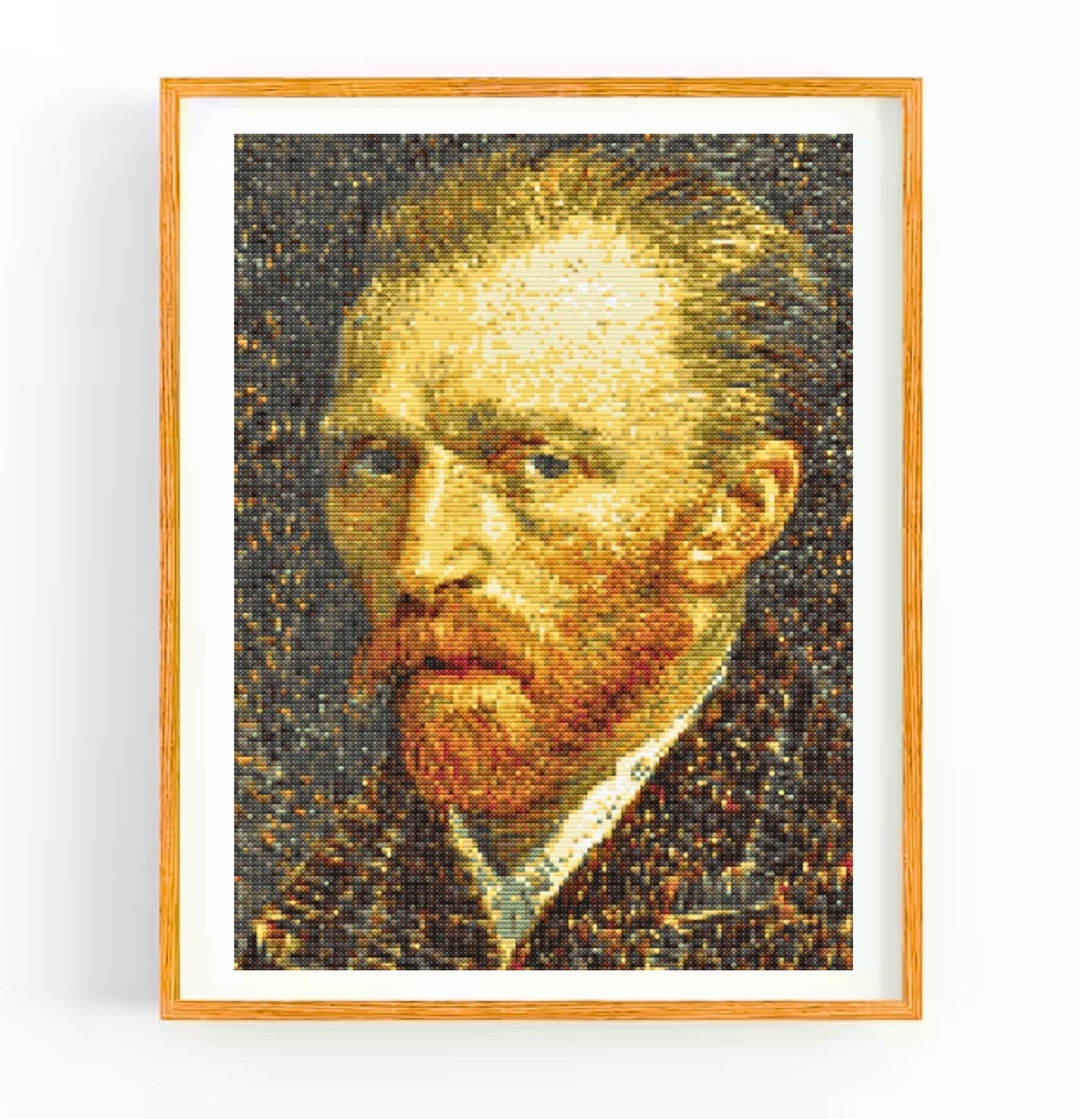 Vincent Van Gogh Portrait Cross Stitch Pattern, Van Gogh Stitch ...