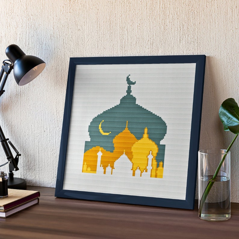 Islamic Mosque Crescent Cross Stitch Pattern, Islamic Gifts, Ramadan ...