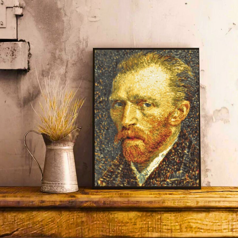 Vincent Van Gogh Portrait Cross Stitch Pattern, Van Gogh Stitch ...