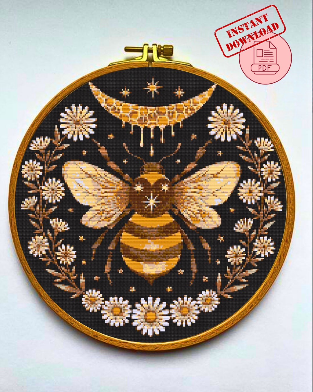 Bee Cross Stitch Pattern PDF, Insect Cross Stitch, Animals Crochet ...