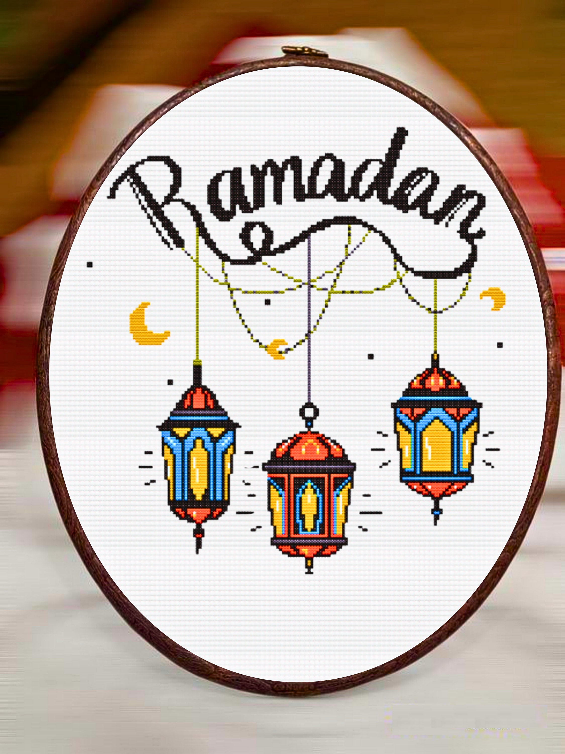 Ramadan Islamic Religious Ornaments Cross Stitch Pattern, Ramadan Gifts ...