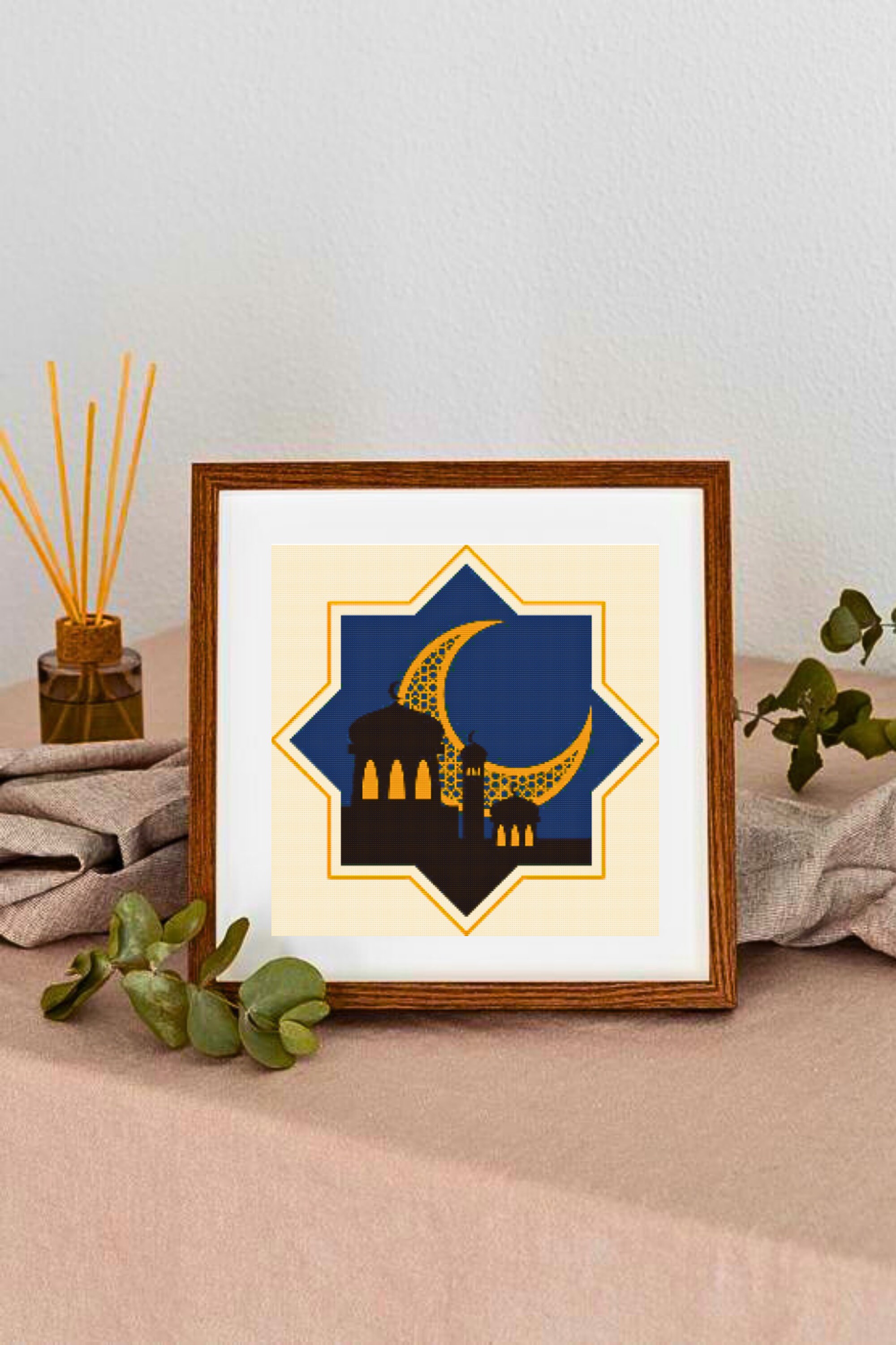 Islamic Crescent Mosque Cross Stitch Pattern PDF, Ramadan Crochet ...