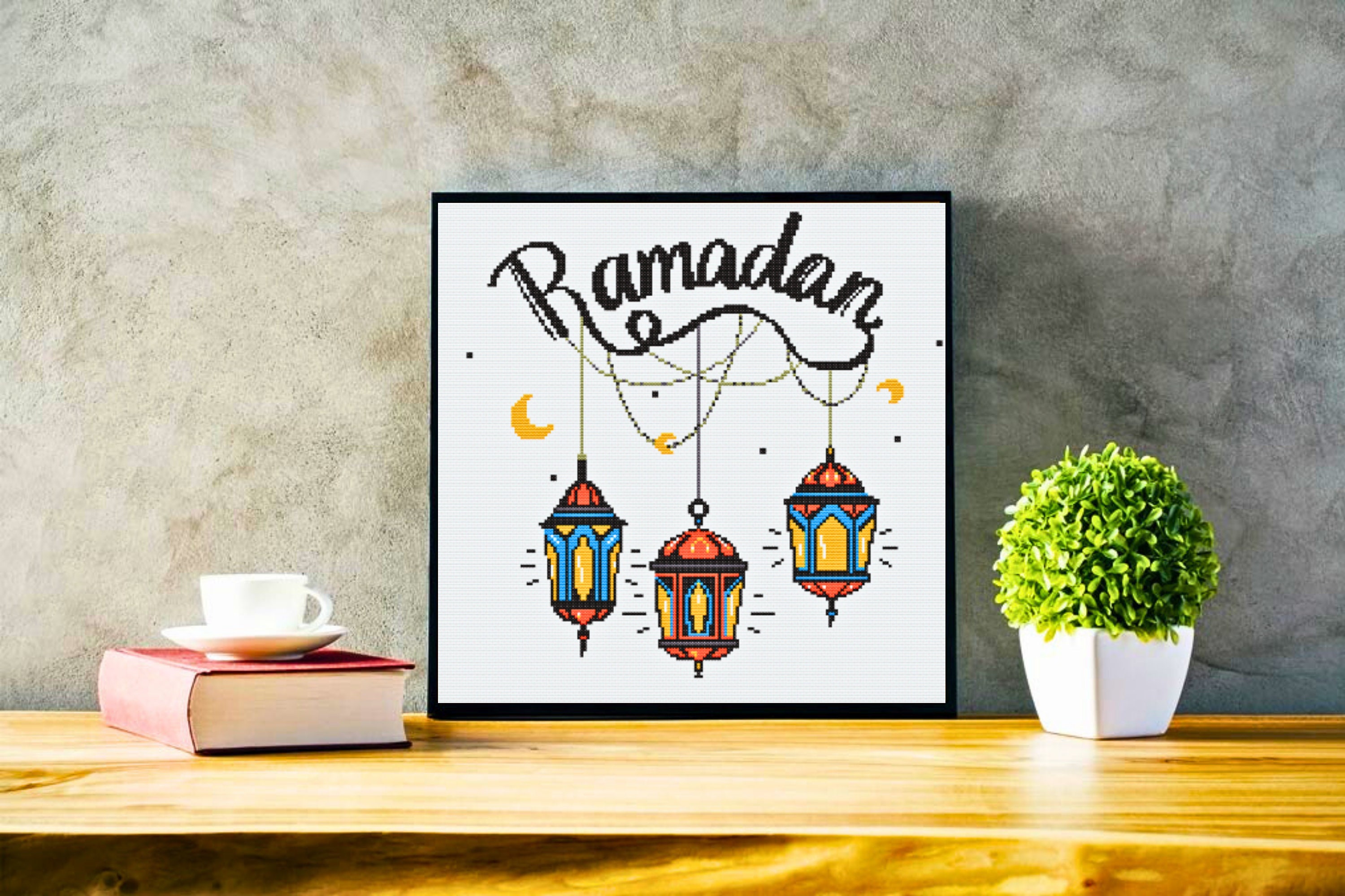 Ramadan Islamic Religious Ornaments Cross Stitch Pattern, Ramadan Gifts ...