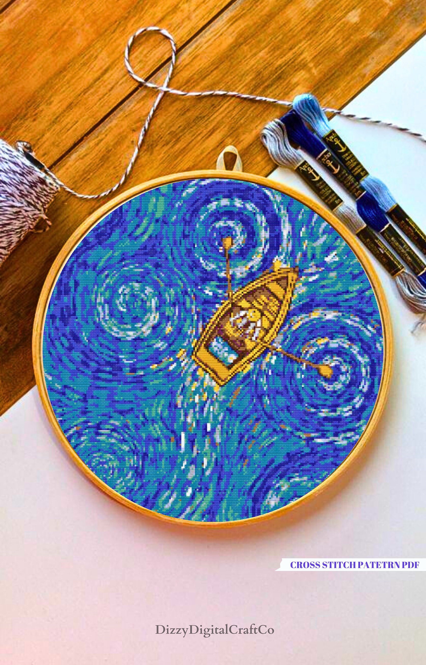 Van Gogh Poster Cross Stitch Pattern, Starry Night Cross Stitch Pattern ...