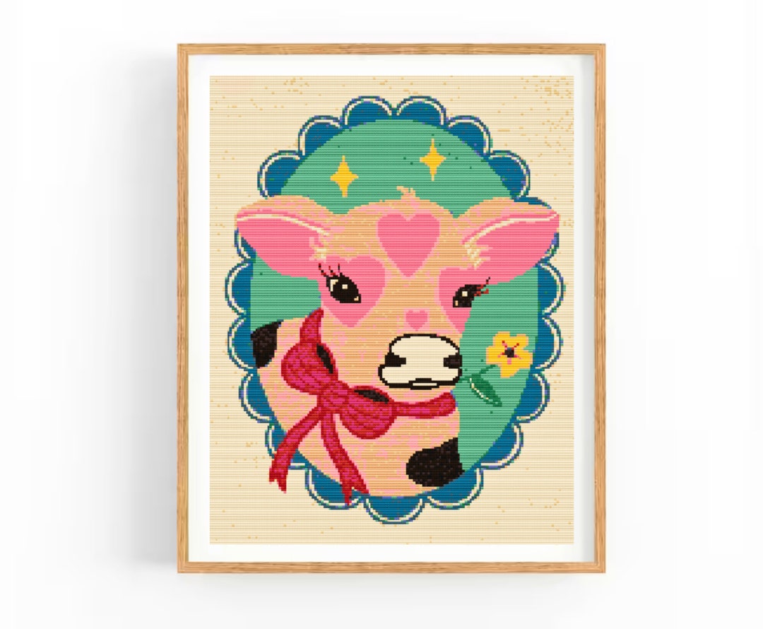 Cow Cross Stitch Pattern, Highland Cow Sampler Stitch, Summer Crochet ...