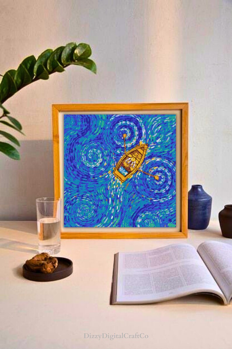 Van Gogh Poster Cross Stitch Pattern, Starry Night Cross Stitch Pattern ...