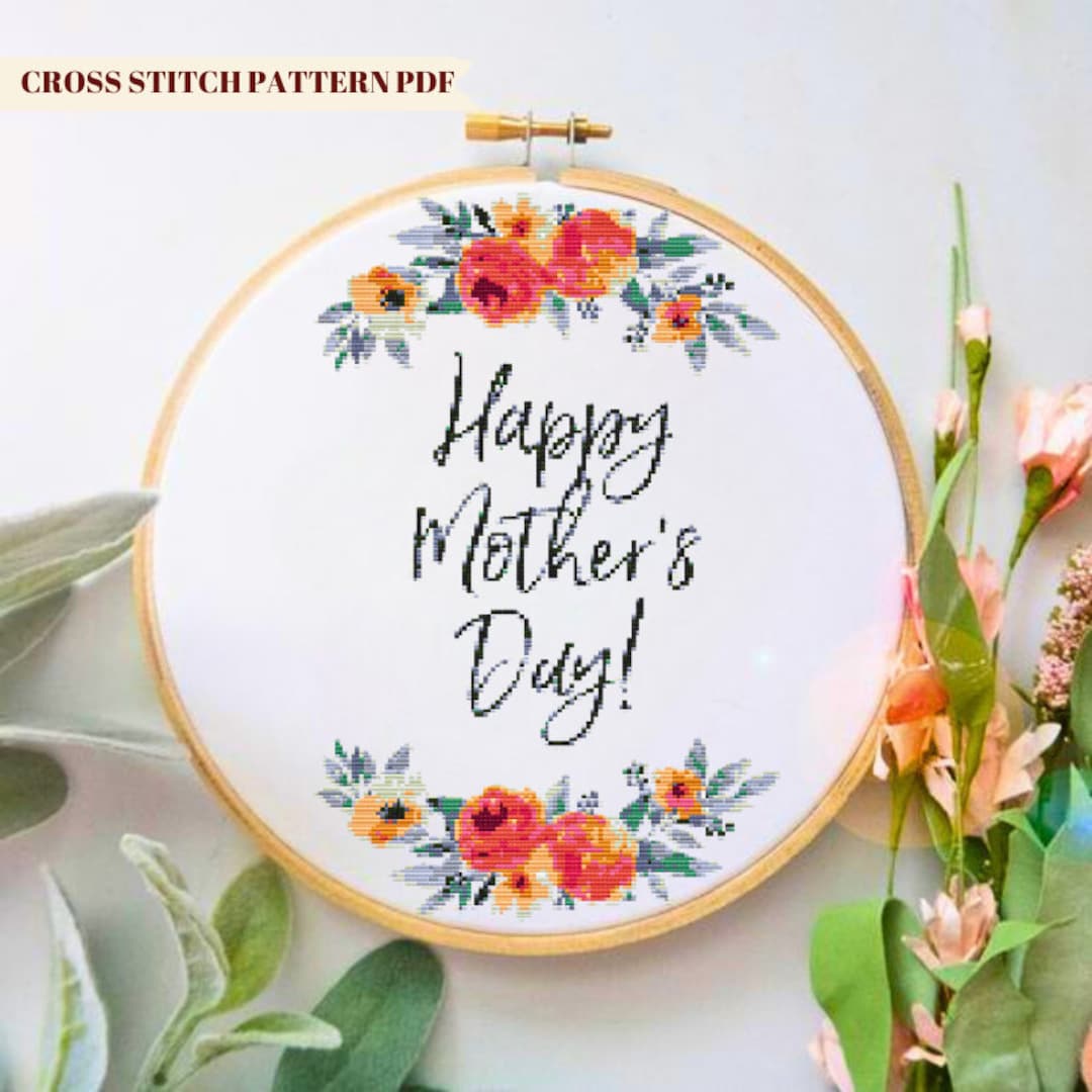 Mother's Day Cross Stitch Pattern, Mama Cross Stitch PDF, Mom Cross ...