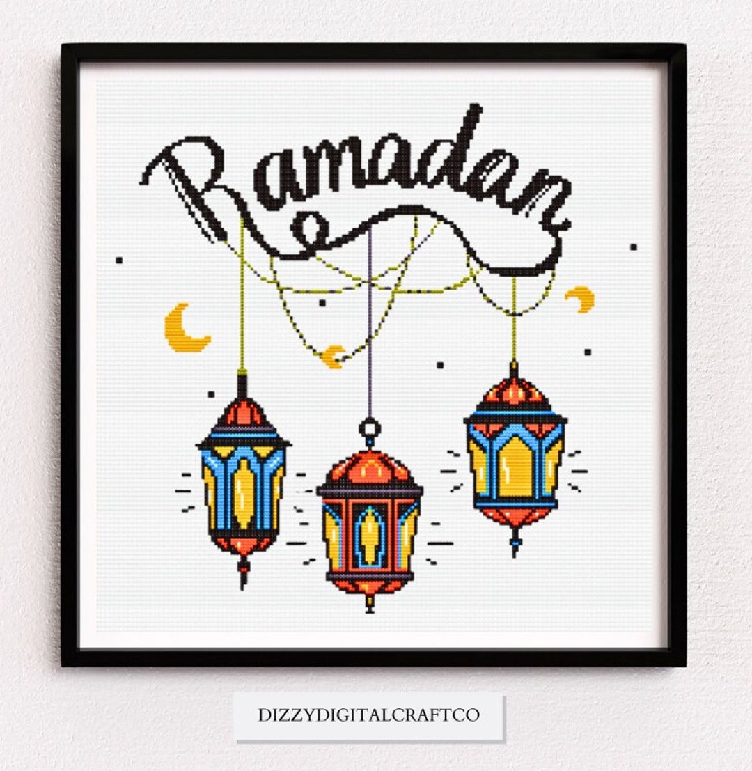 Ramadan Islamic Religious Ornaments Cross Stitch Pattern, Ramadan Gifts ...