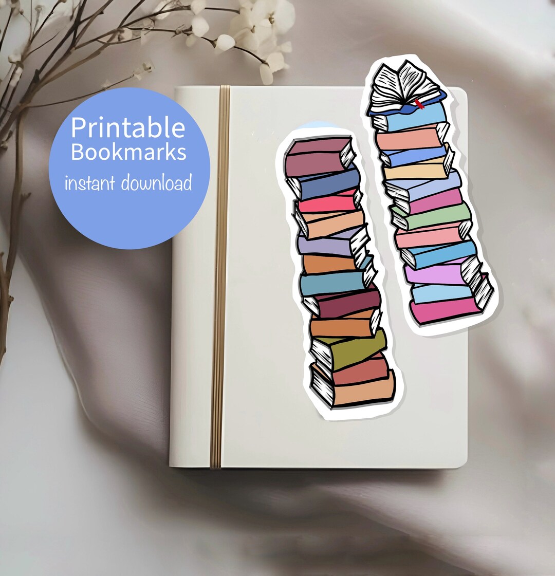 Printable Book Tracking Bookmark, Reading Gift Digital Bookmark ...