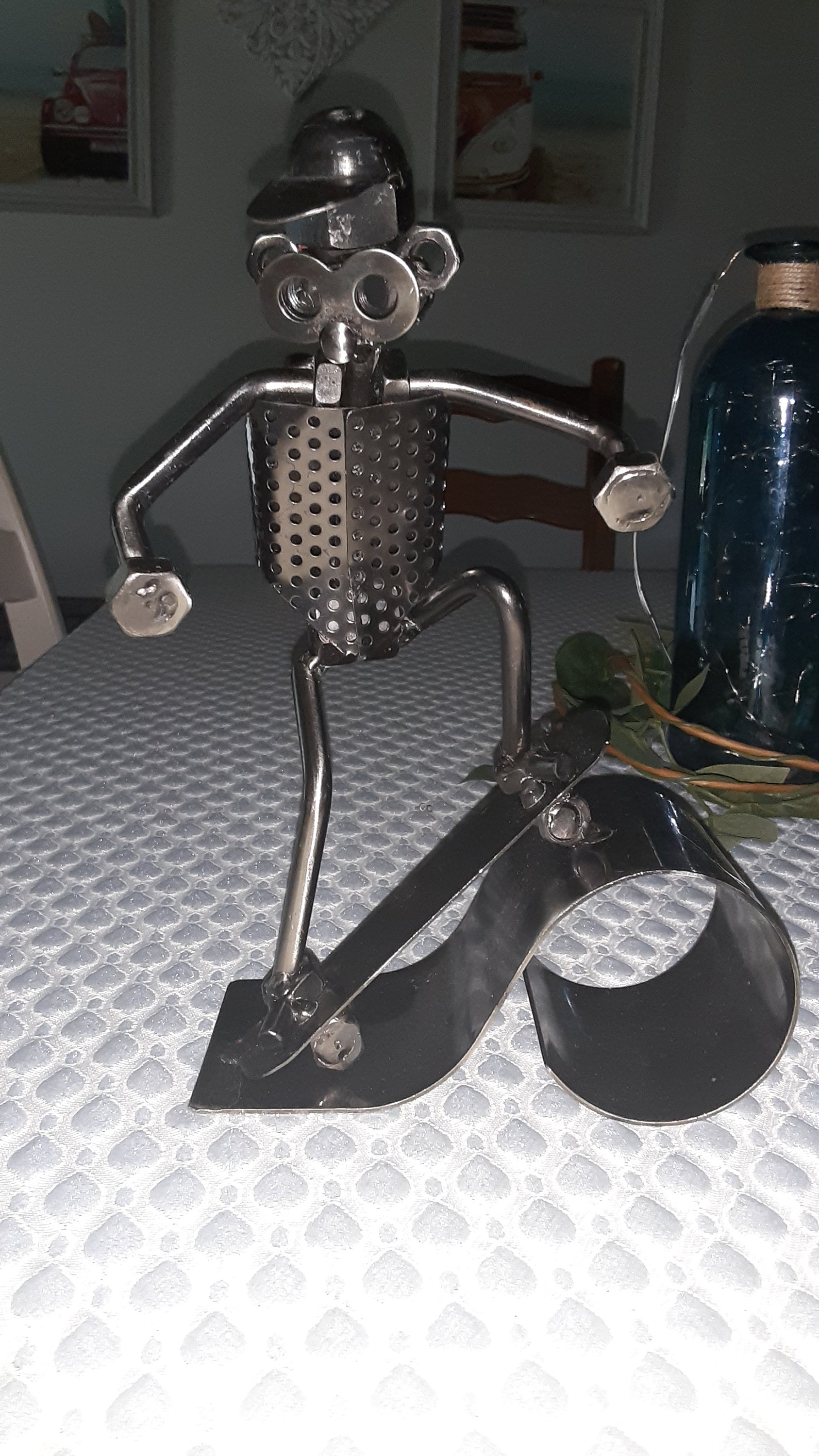 Handmade Metal Art Figurines, Welded, Nuts and Bolts, 10" Tall ...
