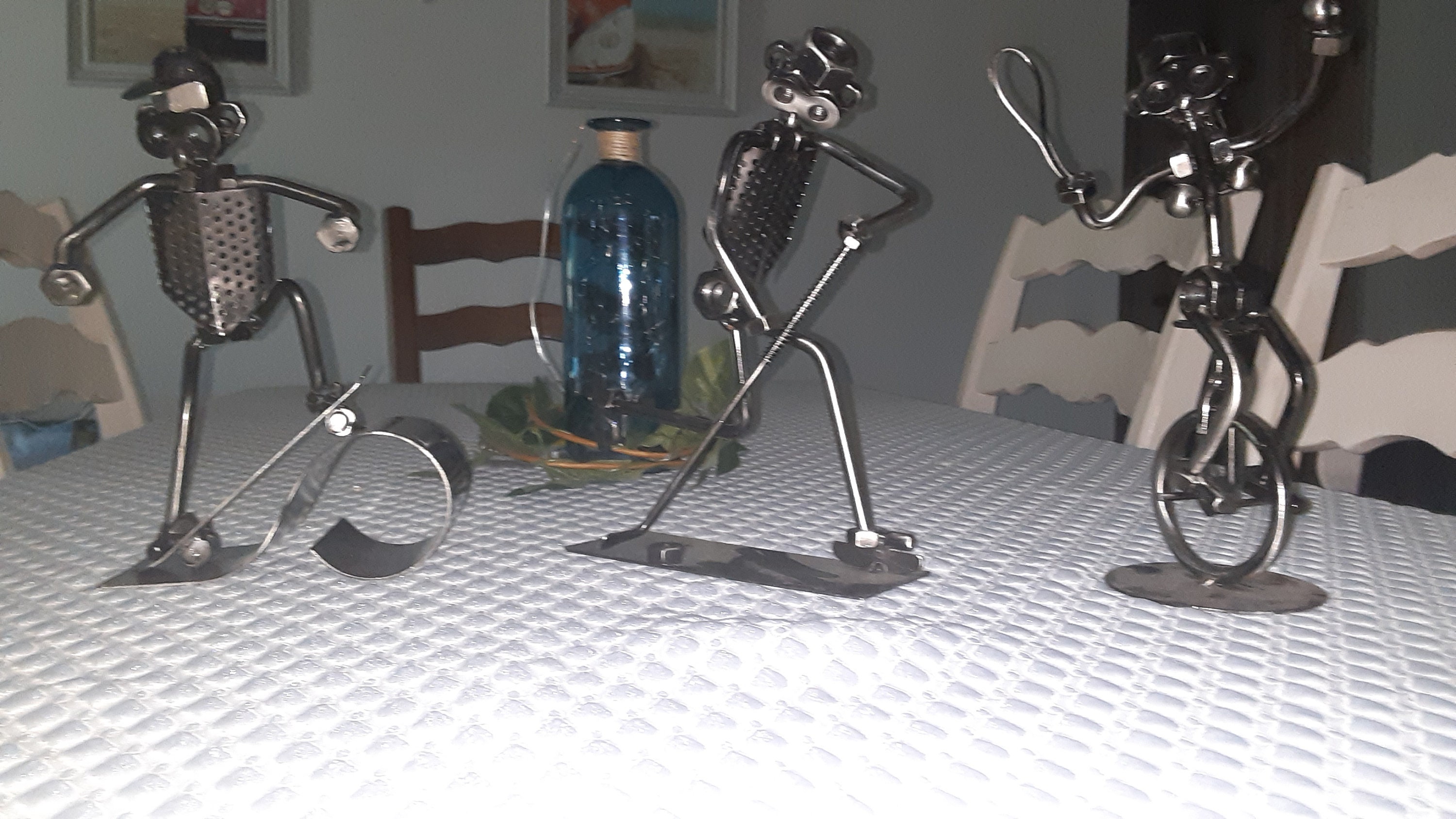 Handmade Metal Art Figurines, Welded, Nuts and Bolts, 10" Tall ...