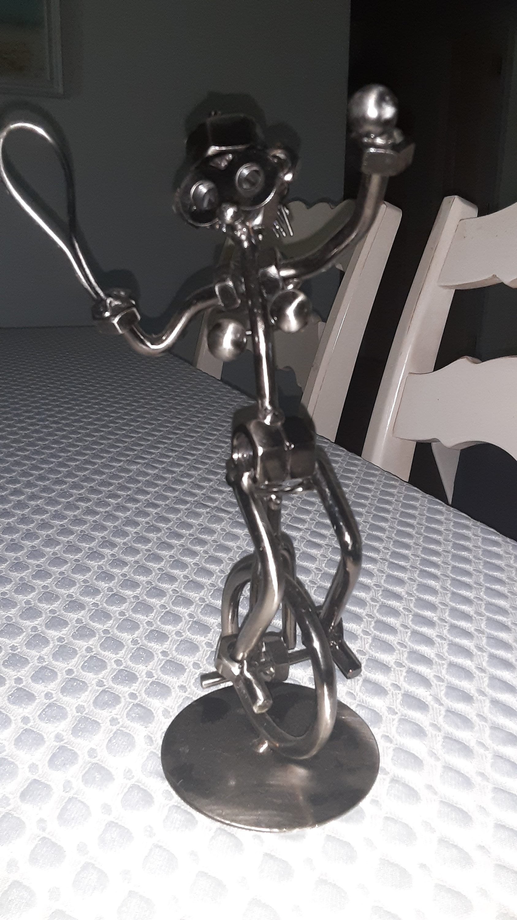 Handmade Metal Art Figurines, Welded, Nuts and Bolts, 10" Tall ...