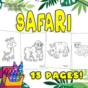 Printable Safari Animals Coloring Pages for Kids, 15 Coloring Pages for ...