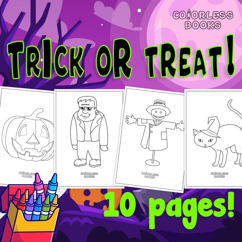PRINTABLE Halloween V4 Coloring Pages. Toddlers Party Games Birthday ...