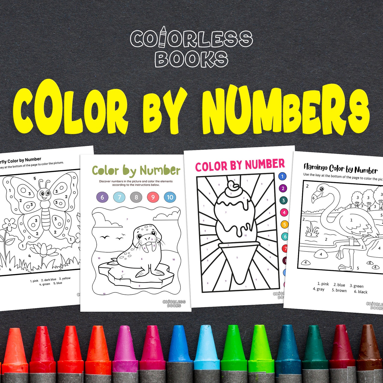 Cute Color by Number Pages for Kids, Activity Book for Boys, Girls ...