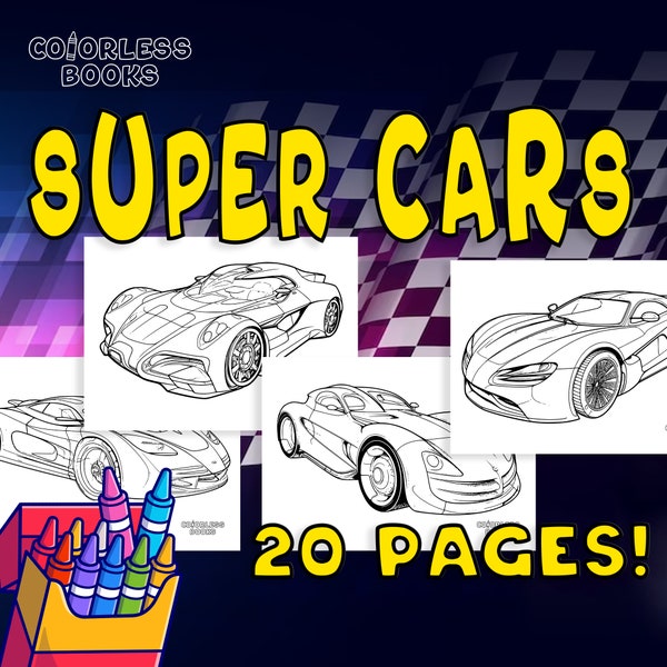 Super Cars Coloring Page - Etsy