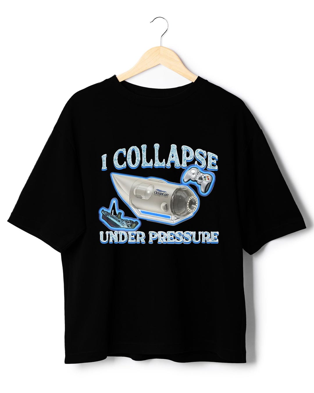 Funny Meme Tshirt, I Collapse Under Pressure Dark Humor Tee, Tiktok ...