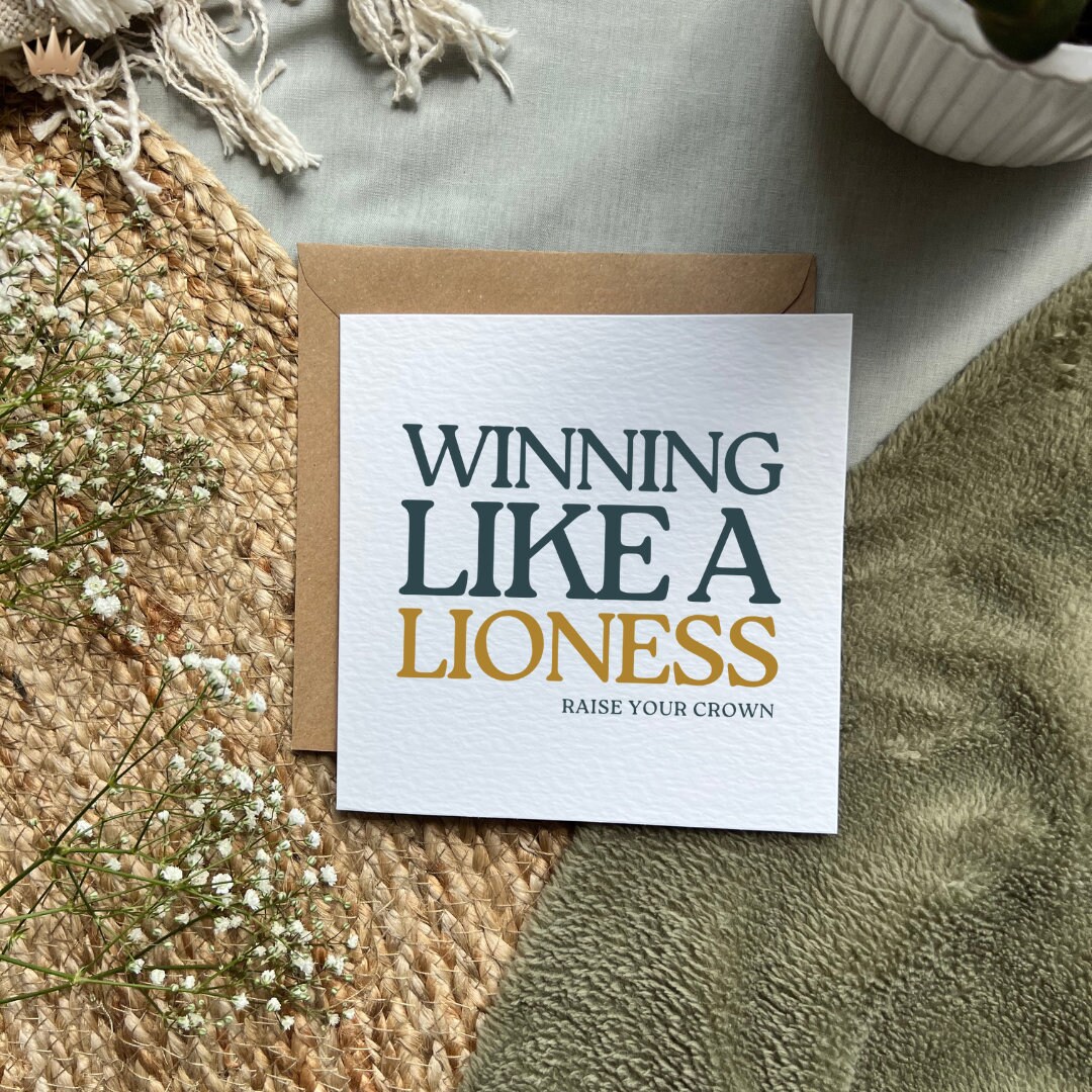 Winning Like a Lioness Card Birthday Card Greetings Card Gift for Her ...