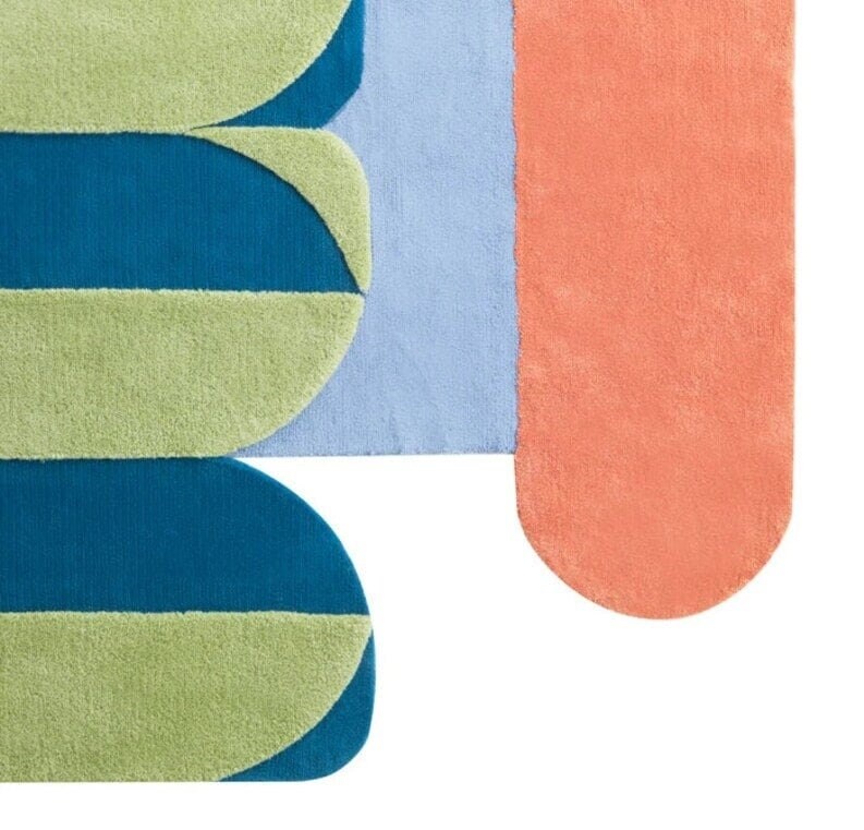 Hand Tufted Wavy Gradient Rug Modern Handmade French Mid-century ...