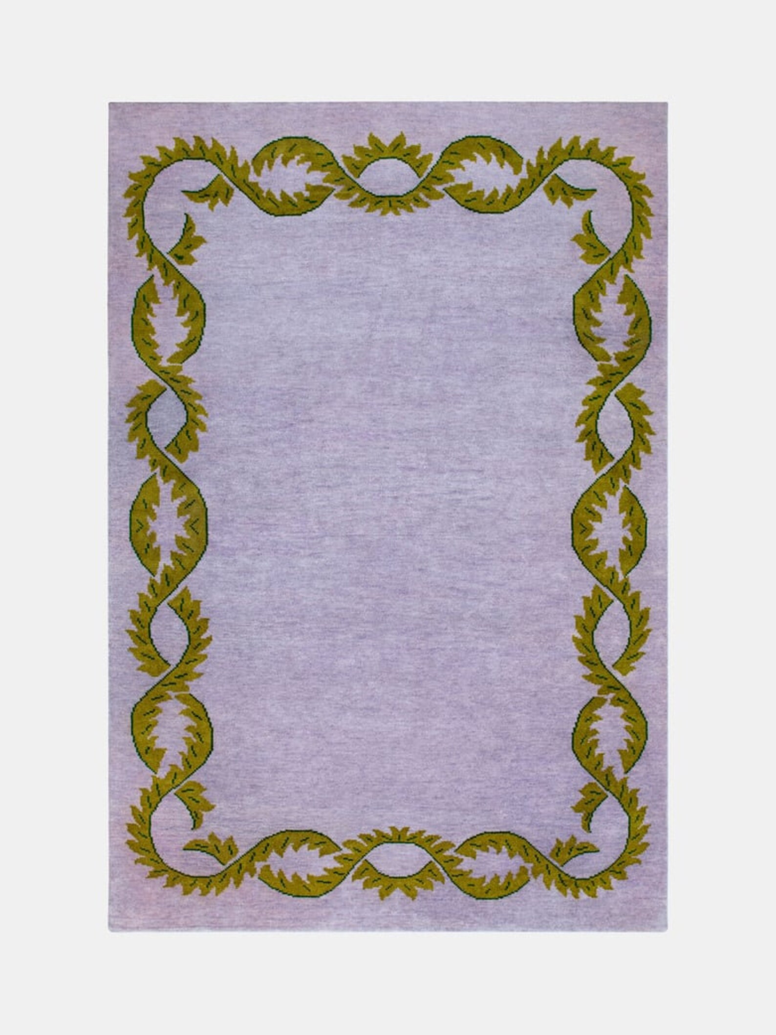 Handmade Olive Green Wool Area Rug Hand Tufted Climbing Vine Carpets ...