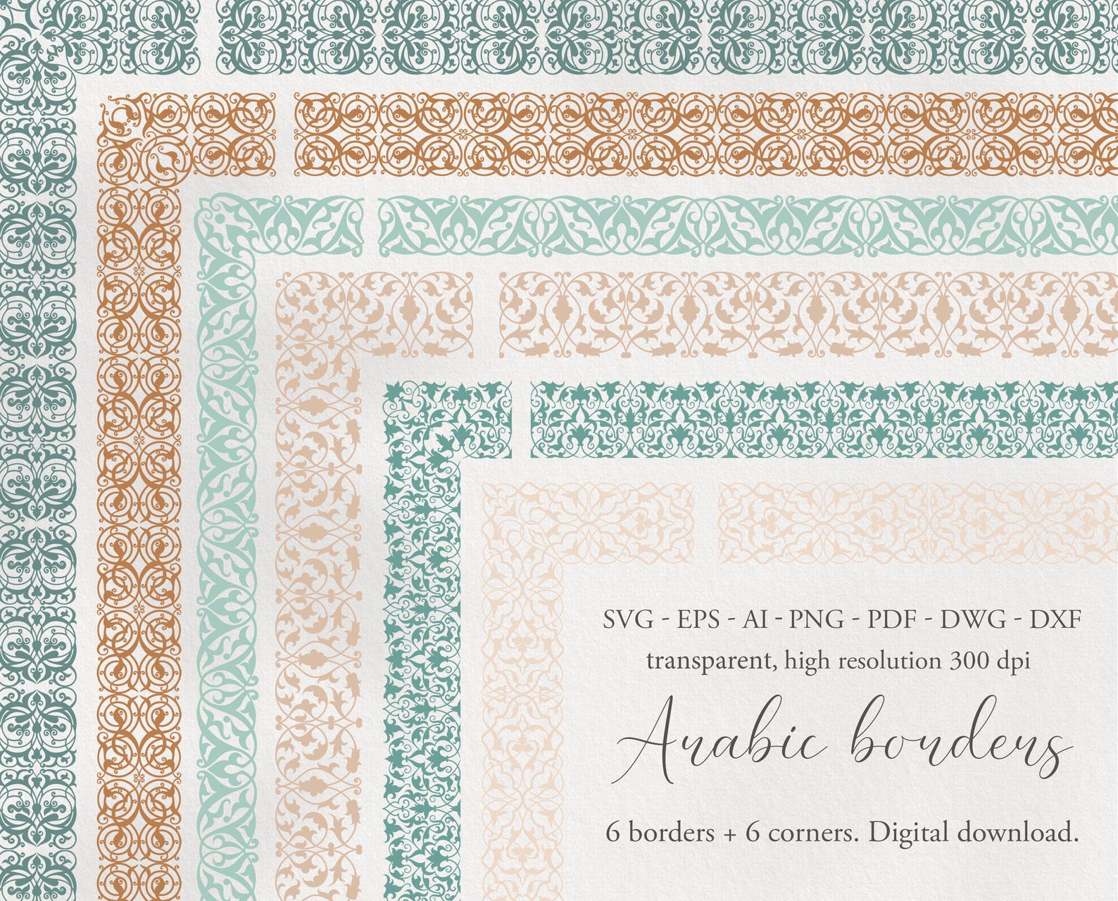 Oriental Arabic Digital Borders. Seamless Pattern. Arabian Border ...