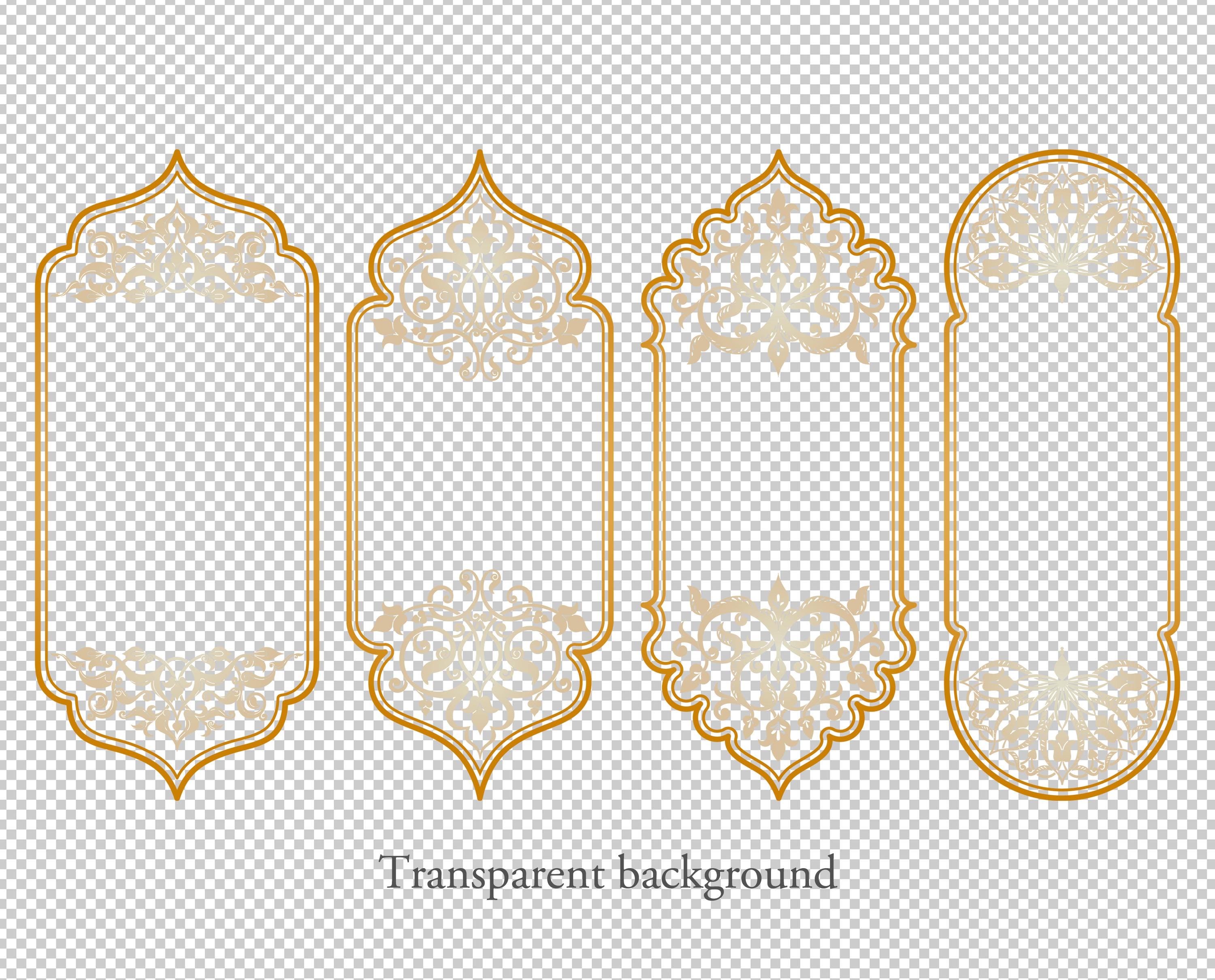 Oriental Digital Frame Templates. Borders Bundle. SVG Vector PNG ...