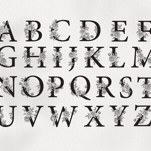 Floral Alphabet SVG | Vintage Botanical Monogram Letters - Etsy