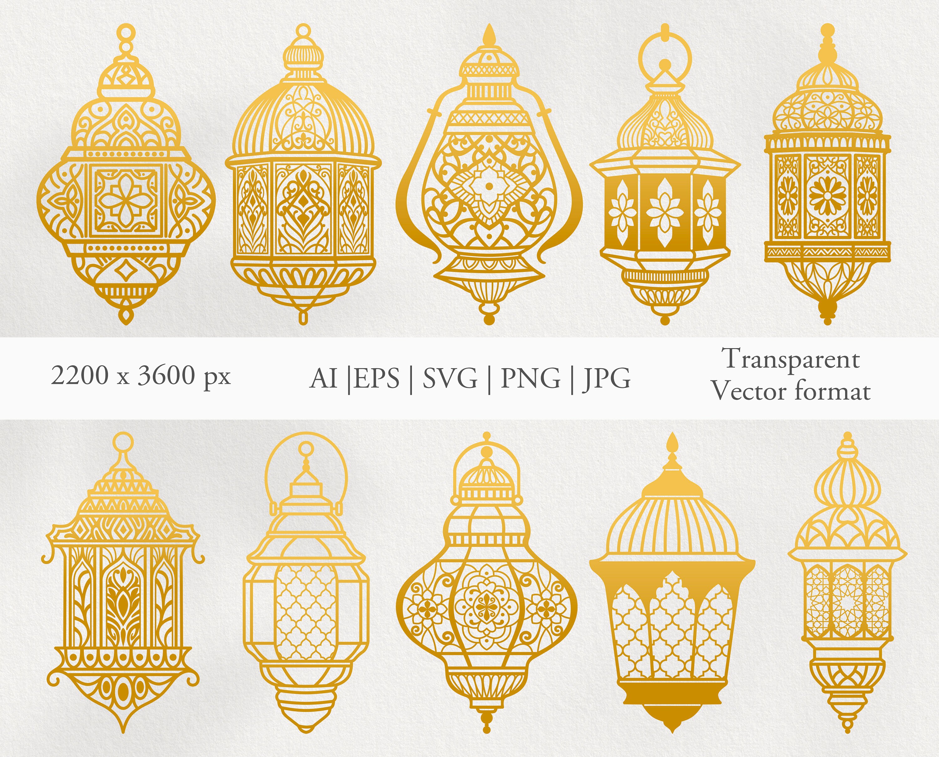 Moroccan Lanterns Clipart. Moroccan Lamp. EPS, SVG Vector Format, PNG ...