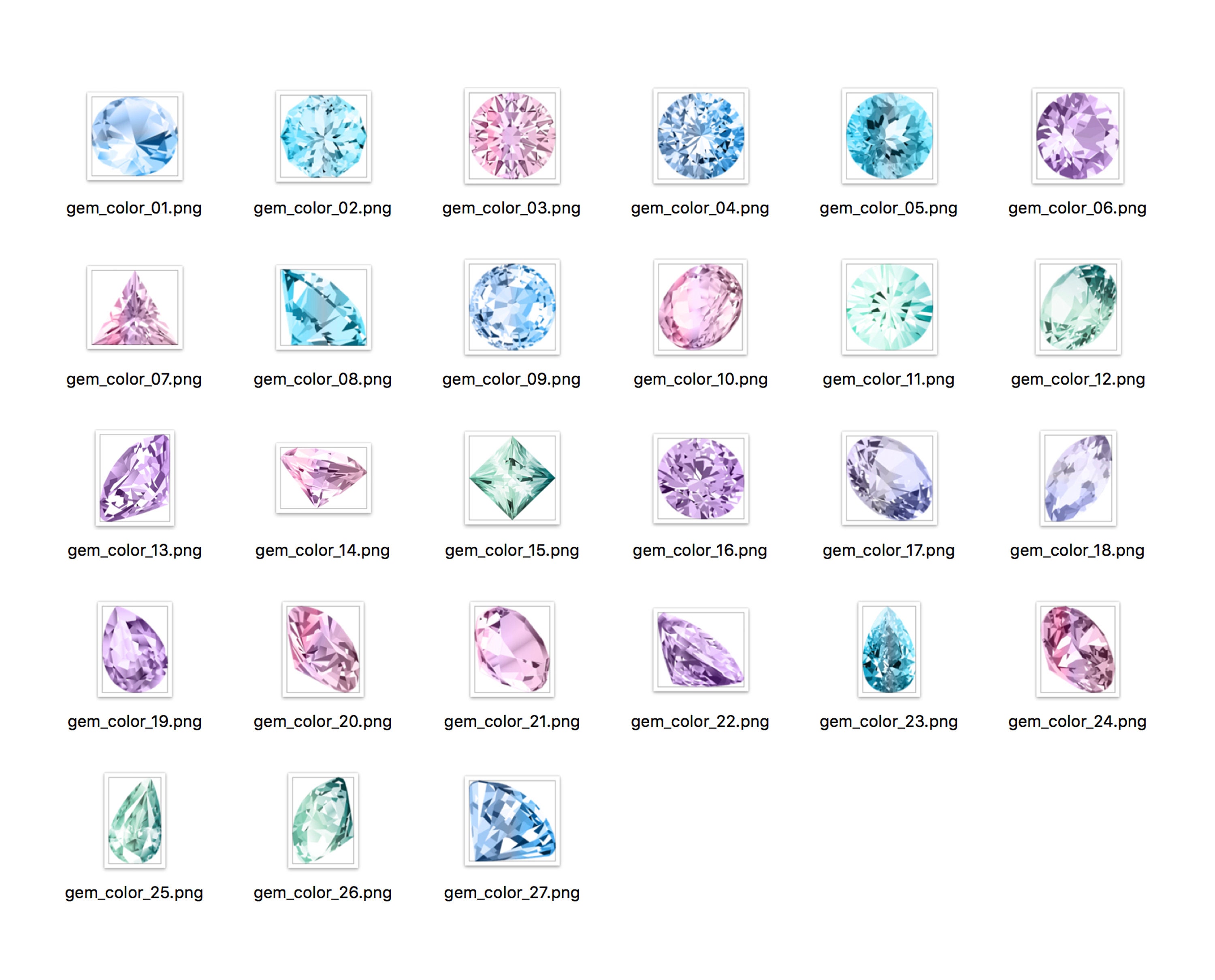 Gemstone Vector Clipart. PNG Diamond Digital Rhinestones Bundle ...