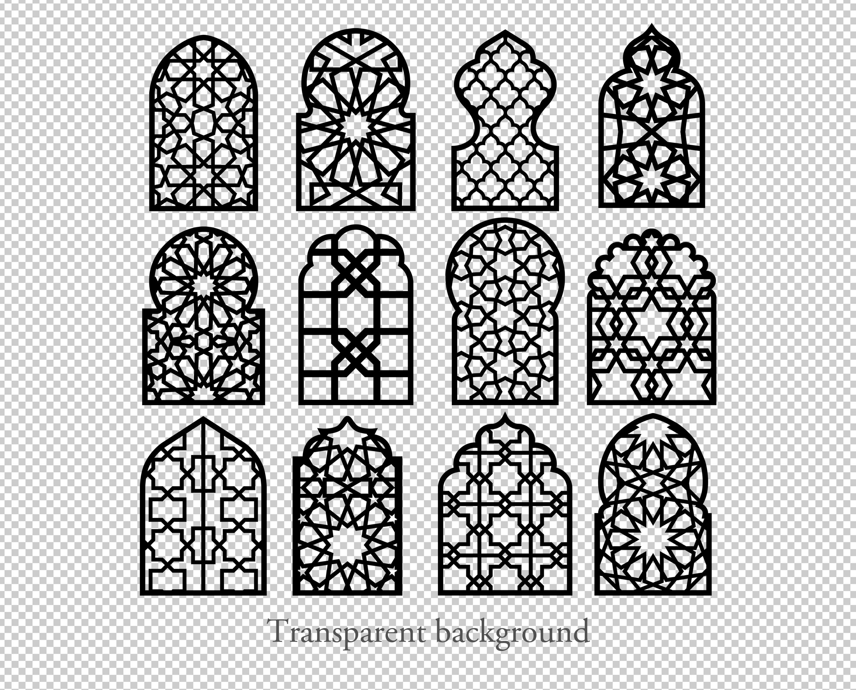 Arabic Arches Silhouette Bundle. Arabian Ornament. Digital Clipart. Svg ...