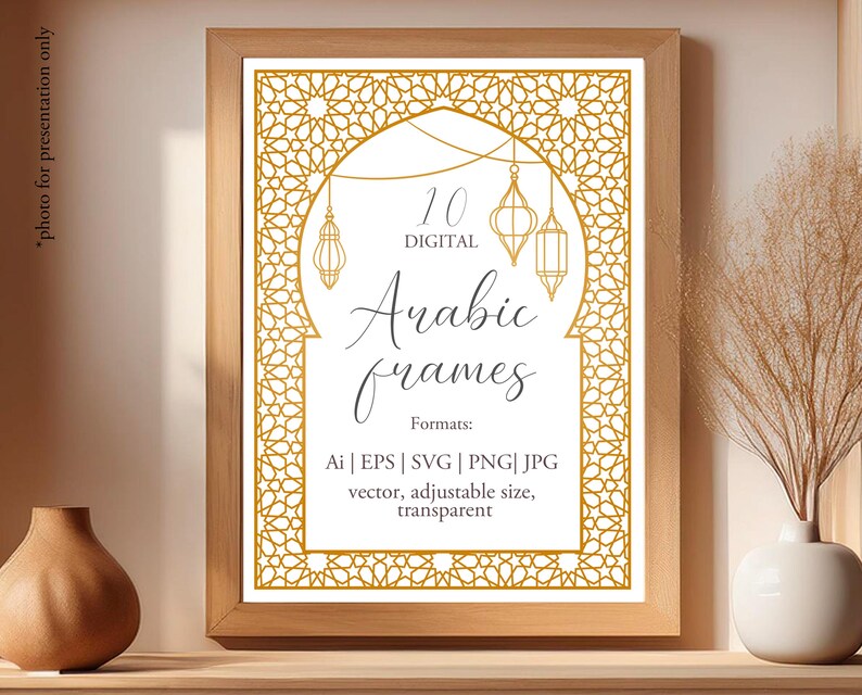 Arabic Frames. Borders Bundle. Digital Clipart. Svg. Png Transparent ...