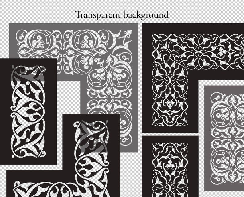 Oriental Seamless Pattern Digital Stencil Templates. Vector SVG DXF ...